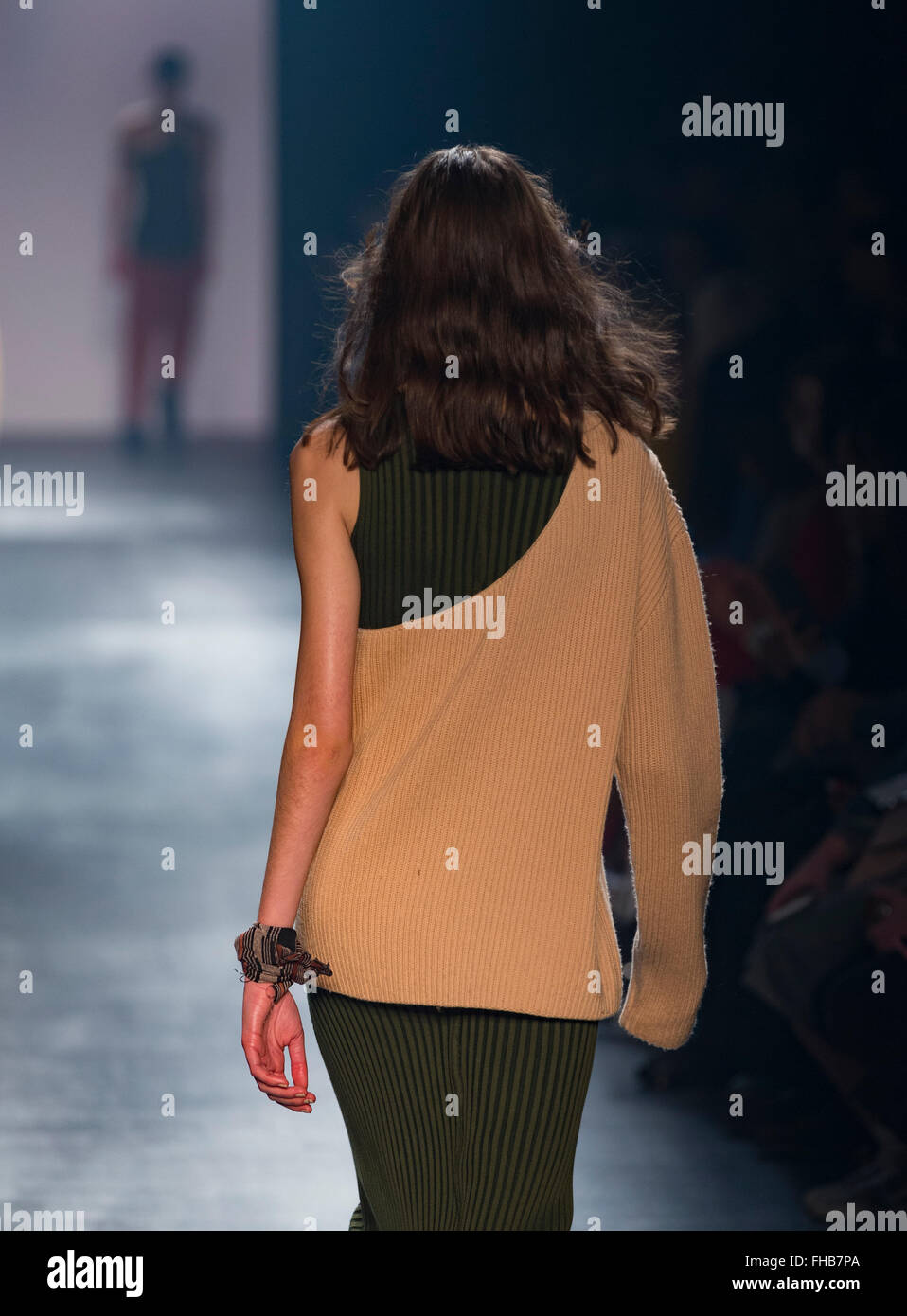 New York, NY USA - February 13, 2016: Model walks runway for Baja East ...