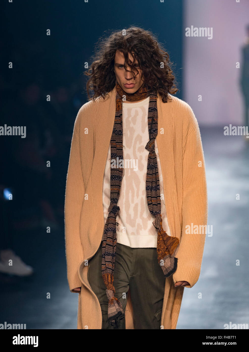 New York, NY USA - February 13, 2016: Model walks runway for Baja East ...