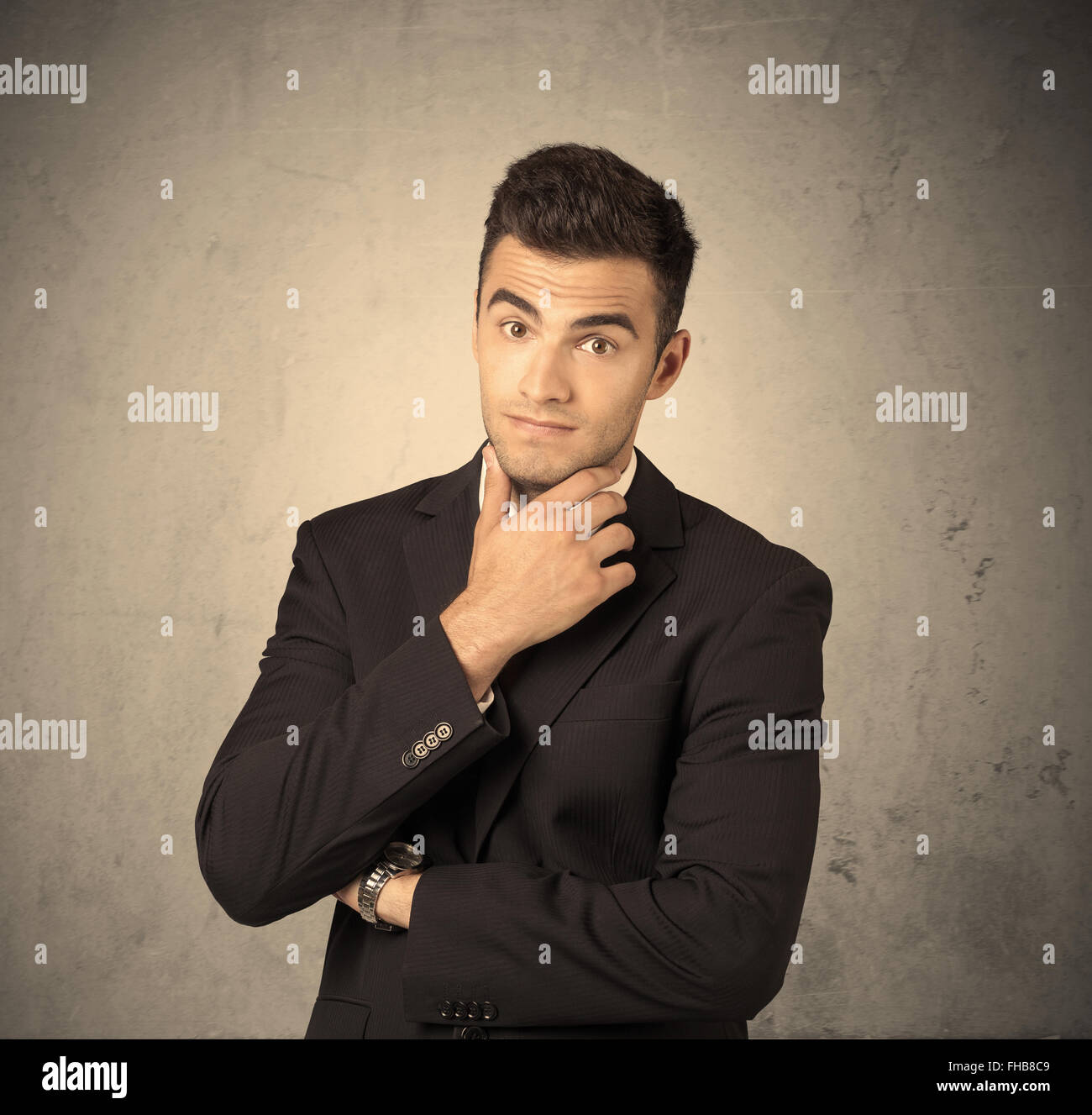 Sales worker making face expressions Stock Photo - Alamy