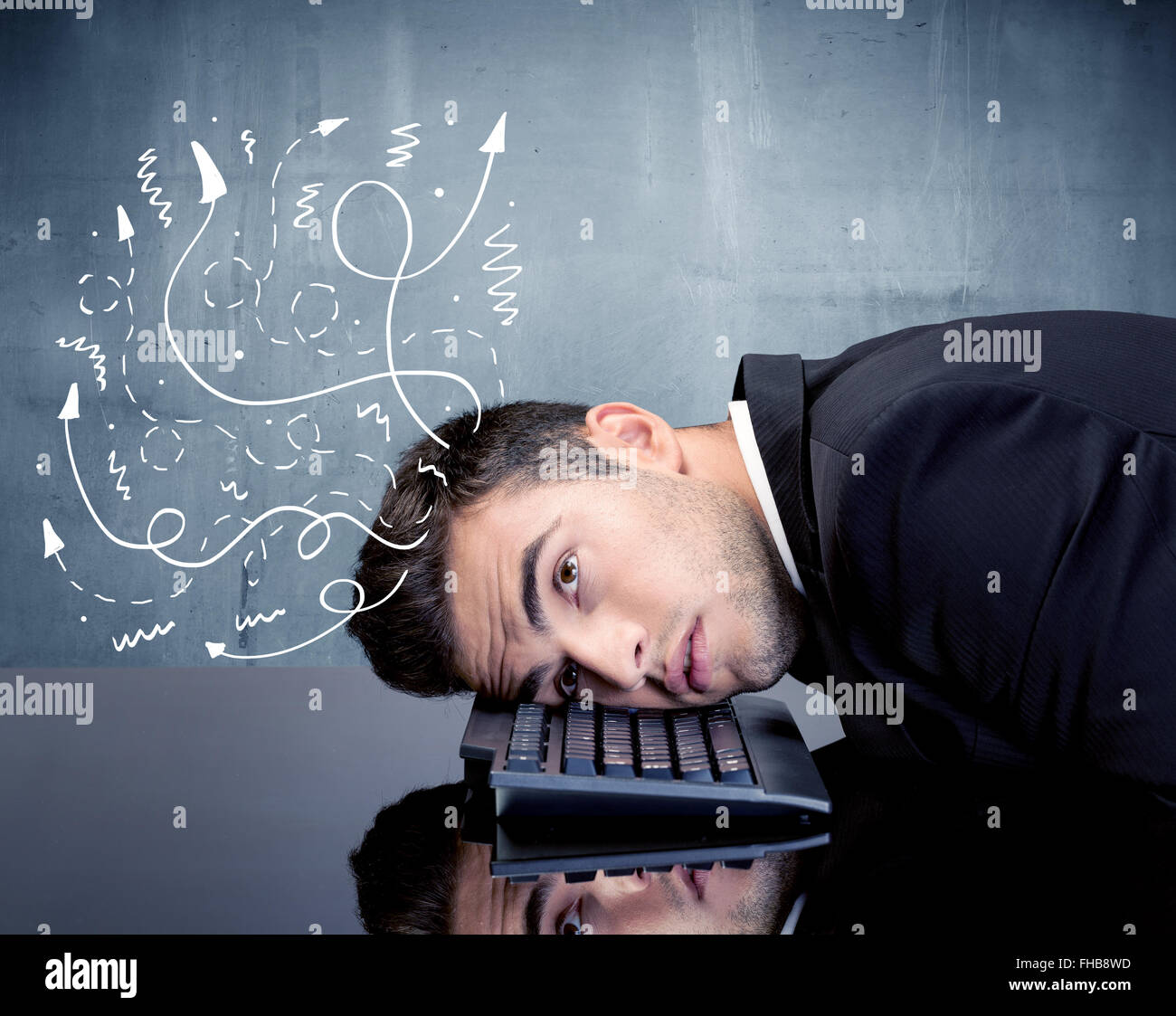 Person head banging with computer hi-res stock photography and images ...