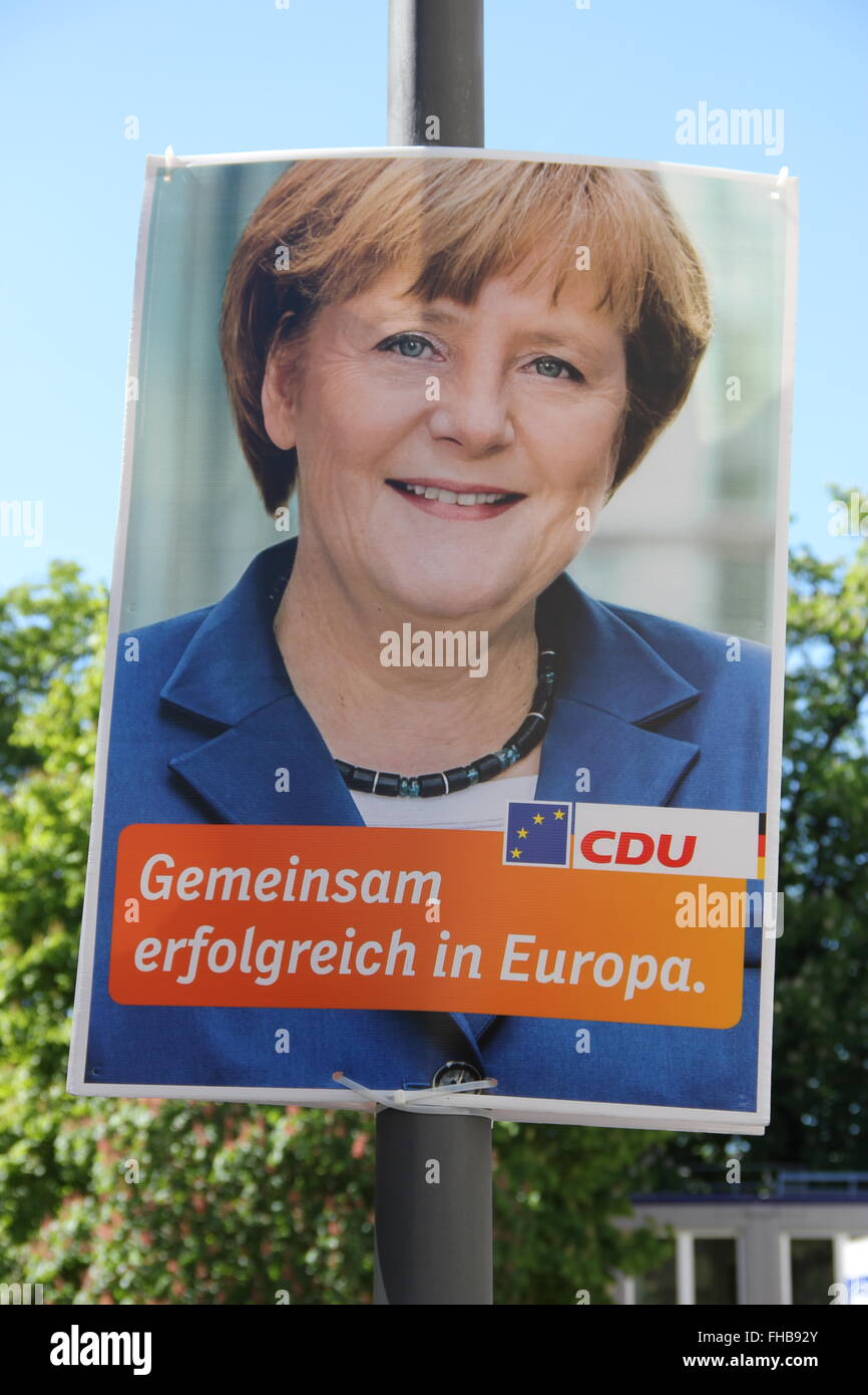 Election Poster With Angela Merkel High Resolution Stock Photography ...