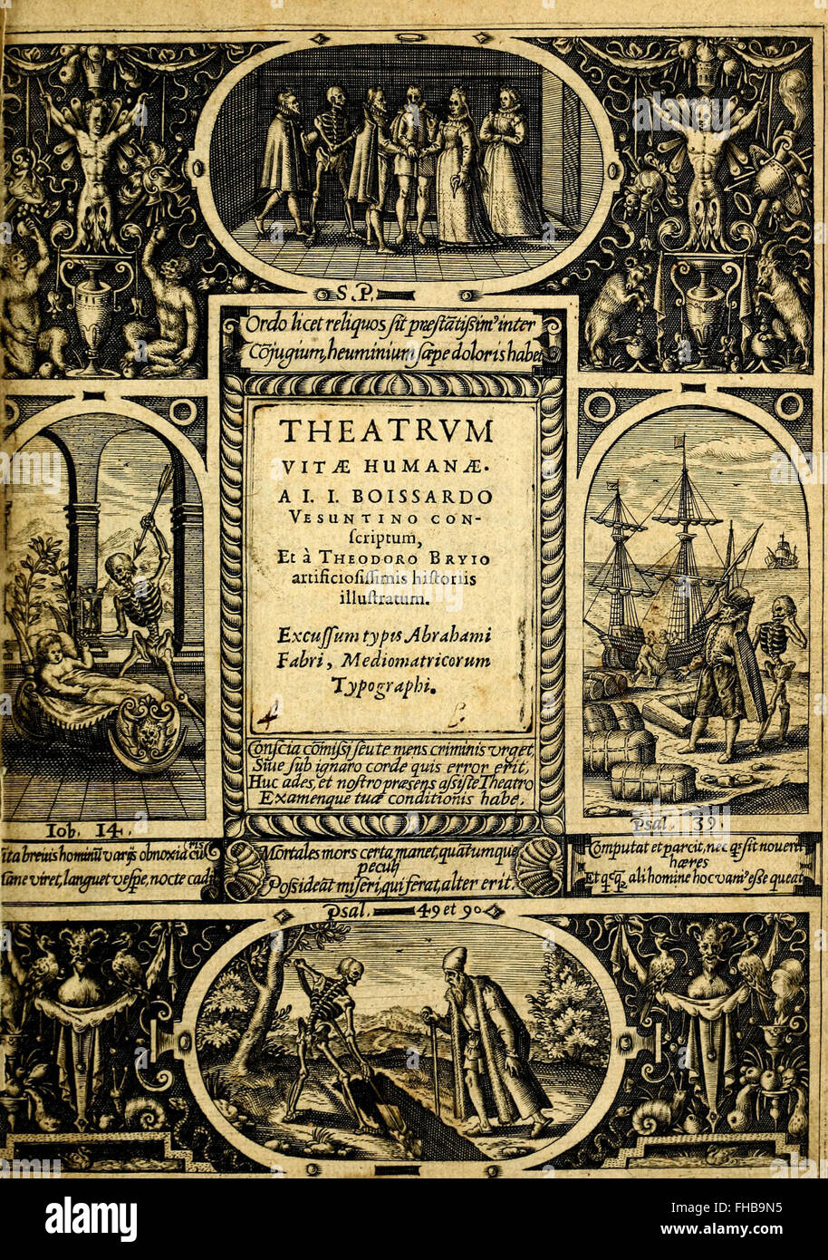 A 1596 Latin work on the human life cycle, presenting a theatrical ...