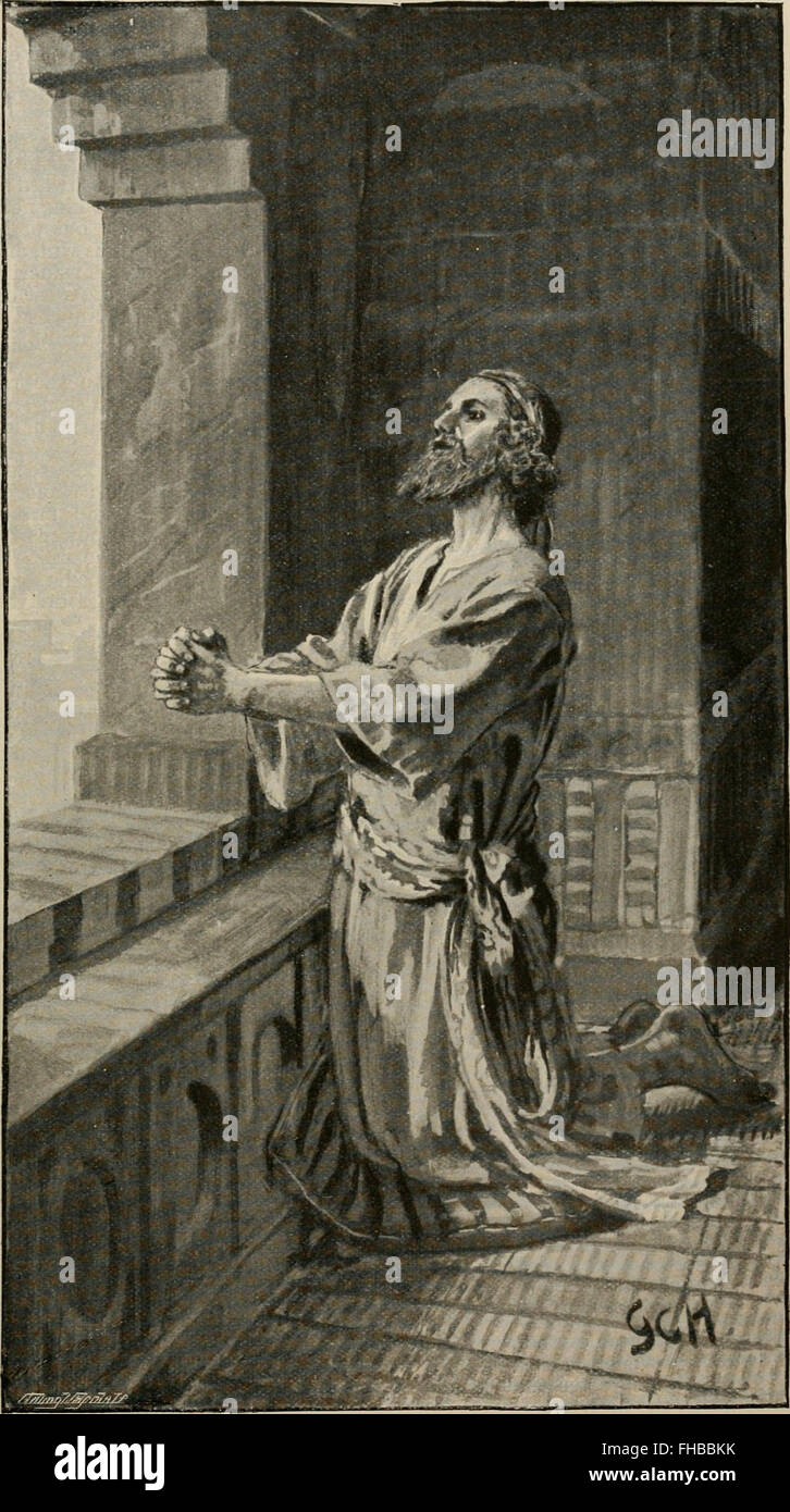 A 1896 edition of the Bible, featuring illustrated depictions of scenes ...
