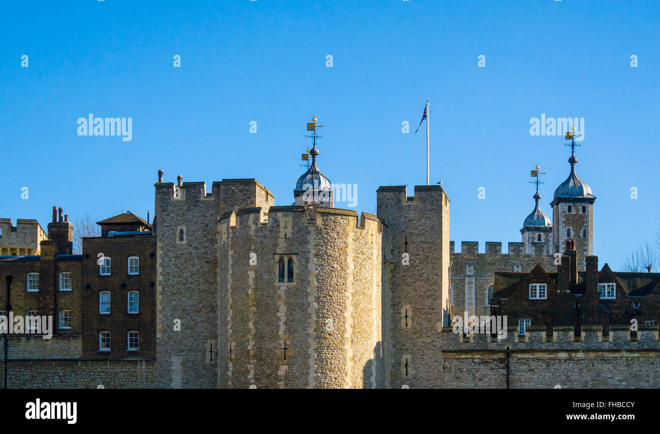 Blue skies over The Tower of London, City of London, England, UK ...