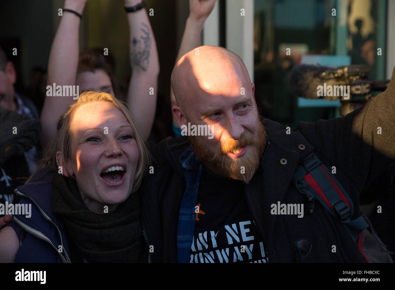 London, UK. 24th February, 2016. Kara Moses and Graham Thompson of the ...