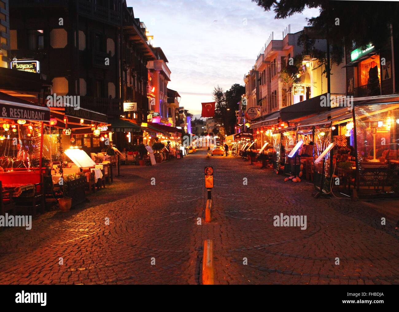 A Typical Street At Night in Istanbul, Turkey Stock Photo - Alamy