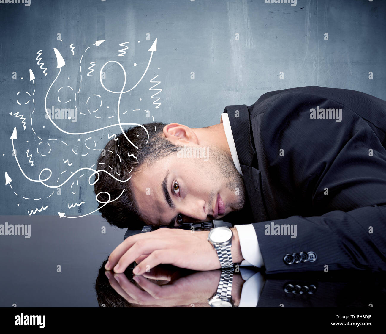 Person head banging with computer hi-res stock photography and images ...