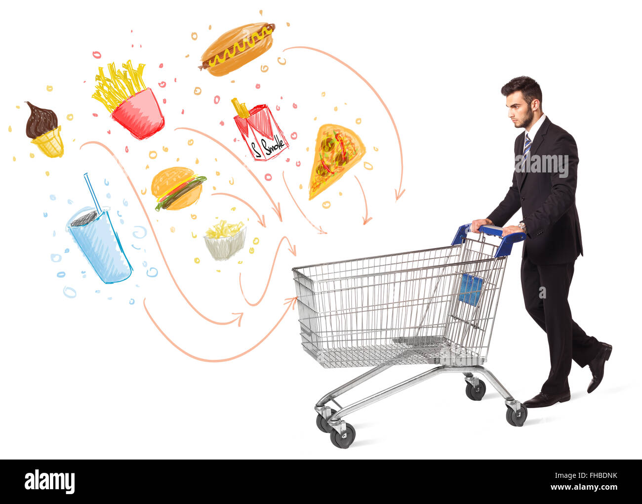 Junk food supermarket trolley hi-res stock photography and images - Alamy