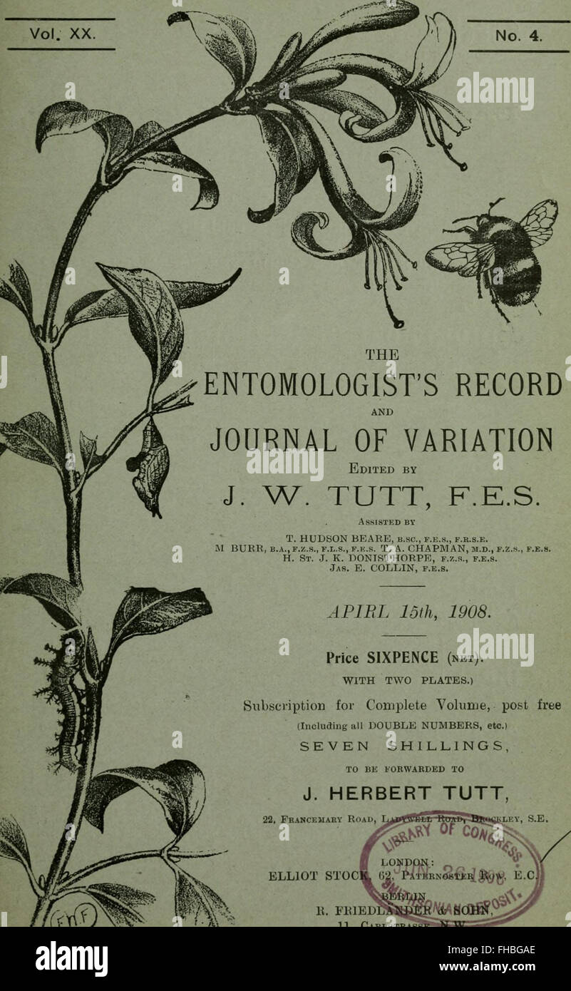 A 1908 journal detailing the variation in insect species, with a focus ...