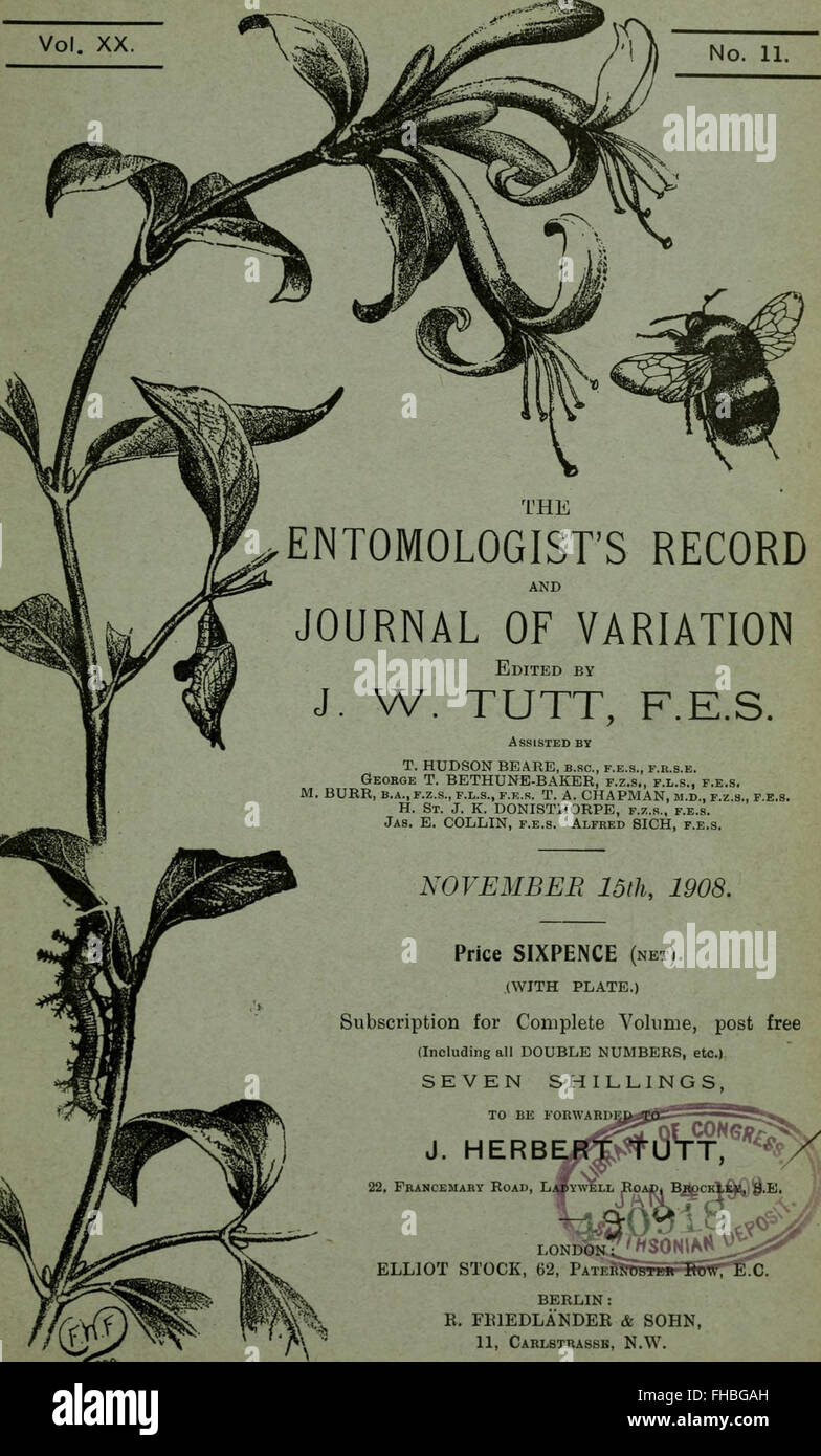 The 1908 edition of The Entomologist's Record and Journal of Variation ...
