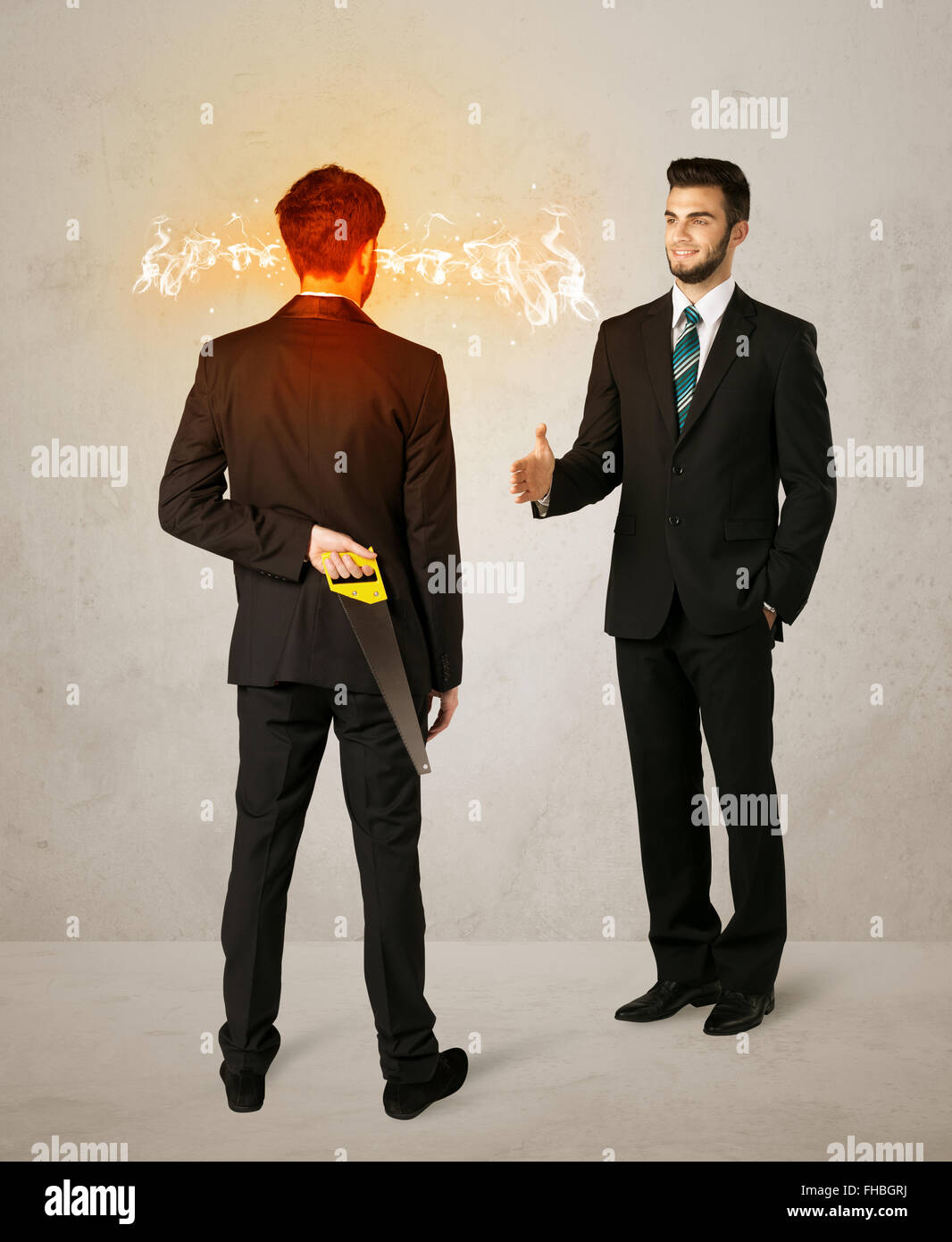 Angry businessman with weapon Stock Photo - Alamy