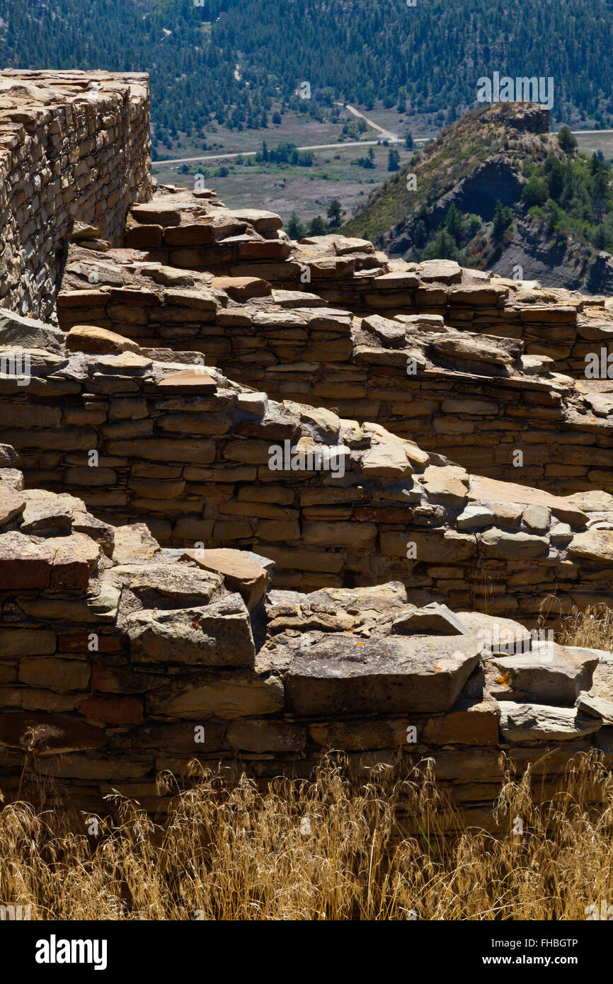 High quality rock constrution of Puebloan houses at the CHIMNEY ROCK ...