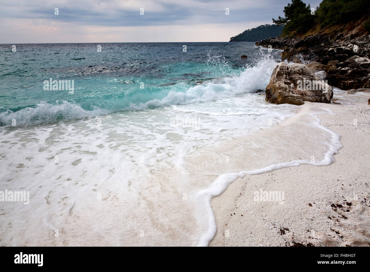 Saliara Beach (called Marble Beach), beautiful white beach in Thassos ...
