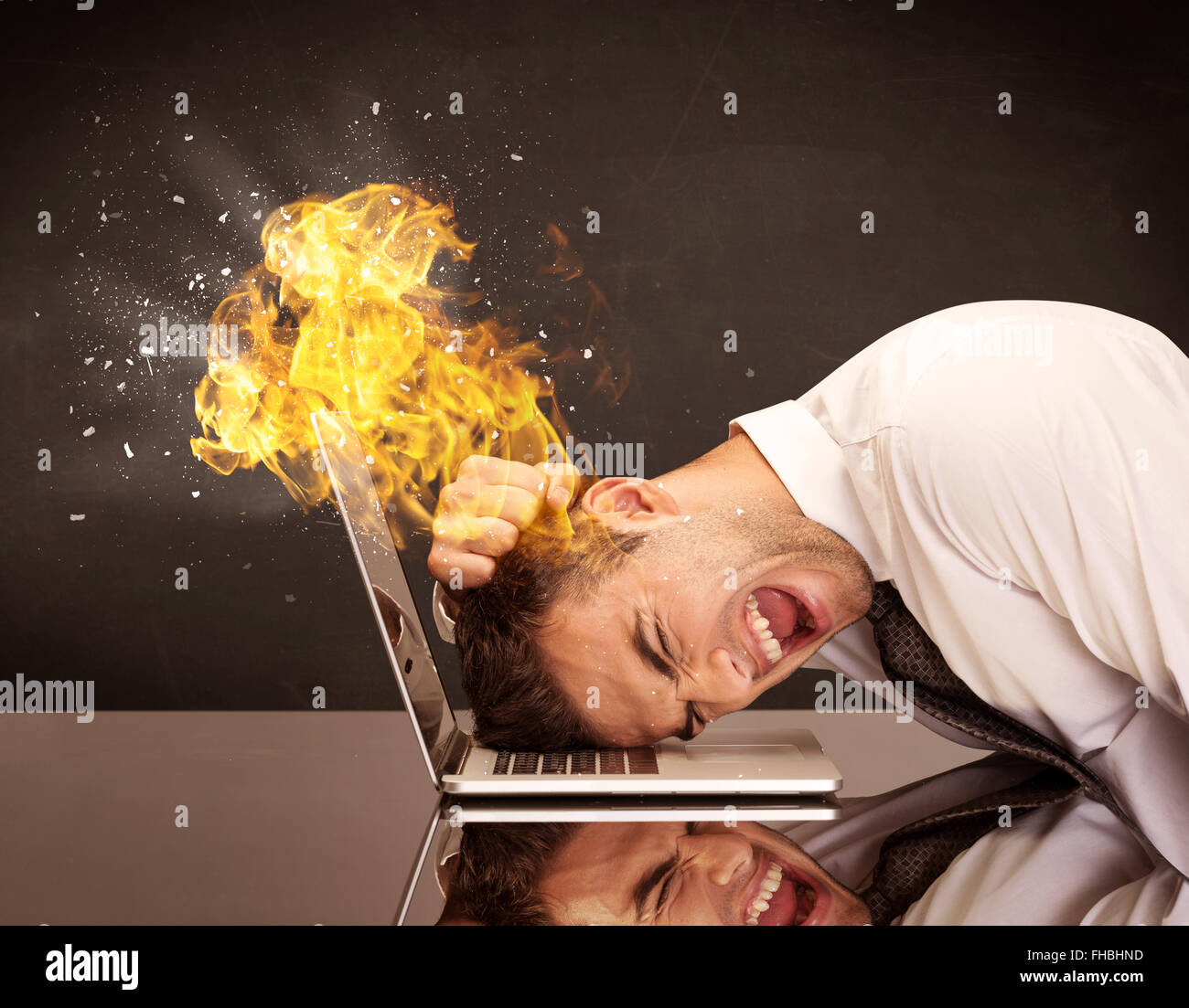 Mans face smoking hi-res stock photography and images - Alamy