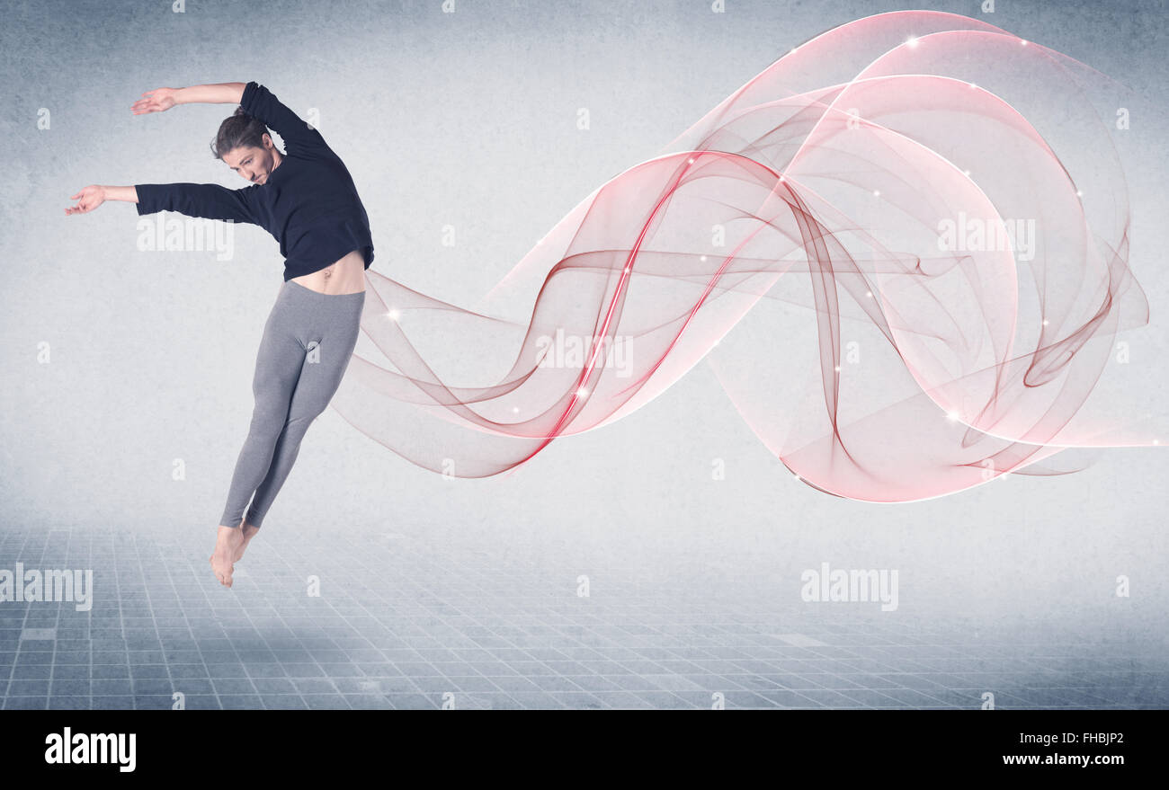 Dancing ballet performance artist with abstract swirl Stock Photo - Alamy