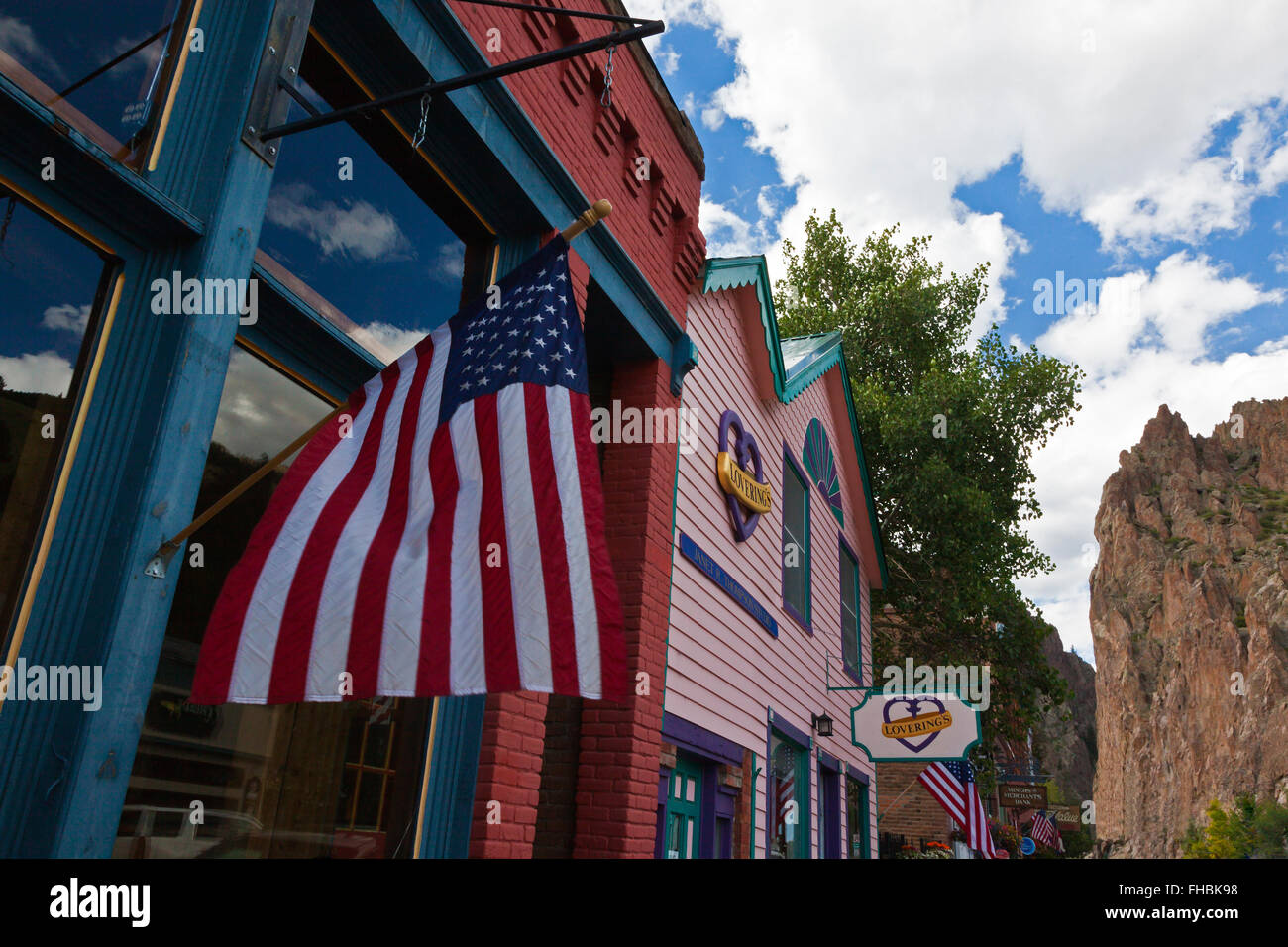 Shops on the main street of CREEDE COLORADO, a silver mining town ...