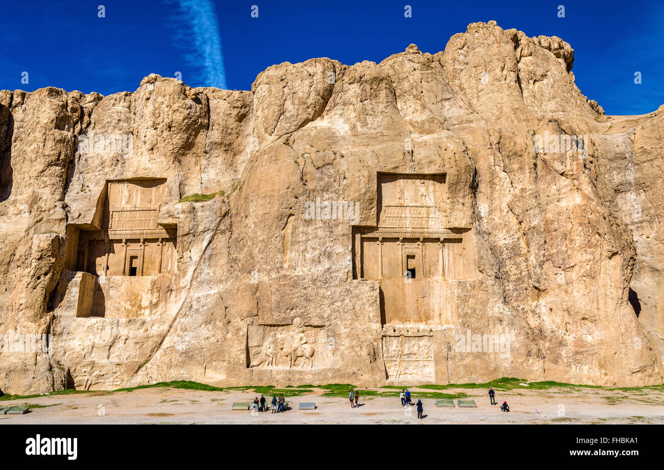 Ancient tombs of Achaemenid kings at Naqsh-e Rustam in Iran Stock Photo ...