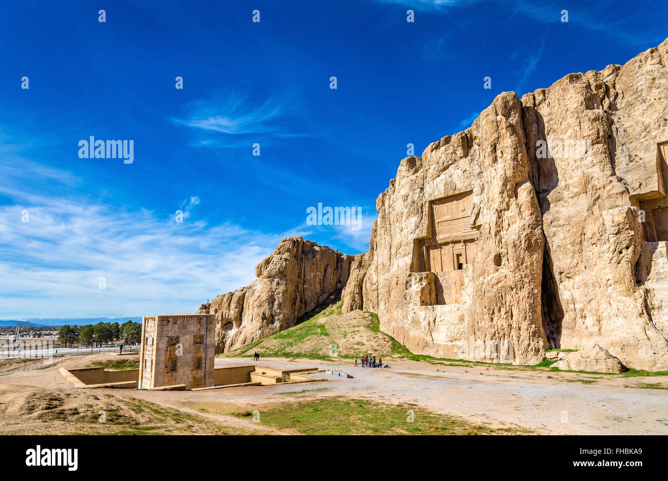 Ancient tombs of Achaemenid kings at Naqsh-e Rustam in Iran Stock Photo ...
