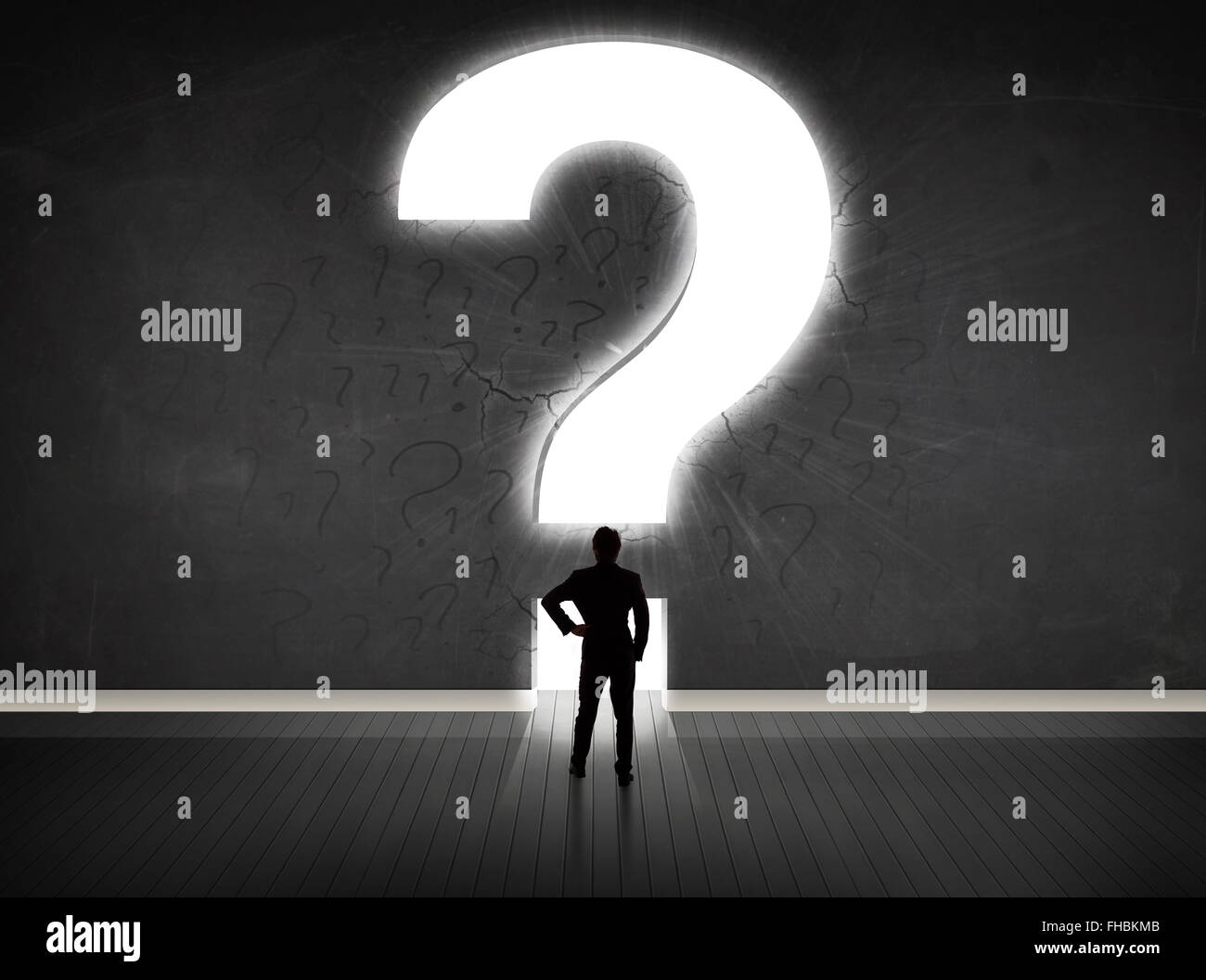 Businessman thinking looking question mark hi-res stock photography and ...