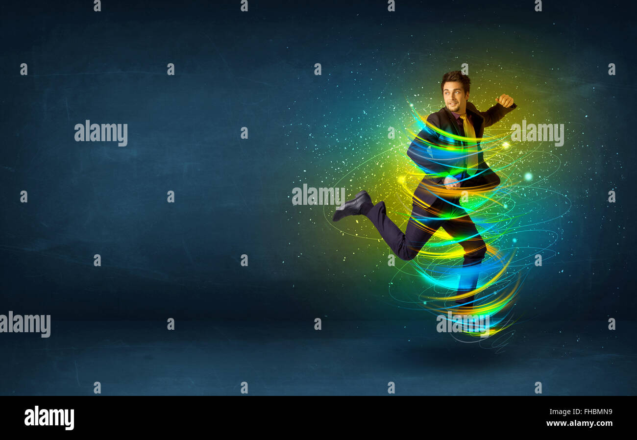 Excited business man jumping hi-res stock photography and images - Alamy