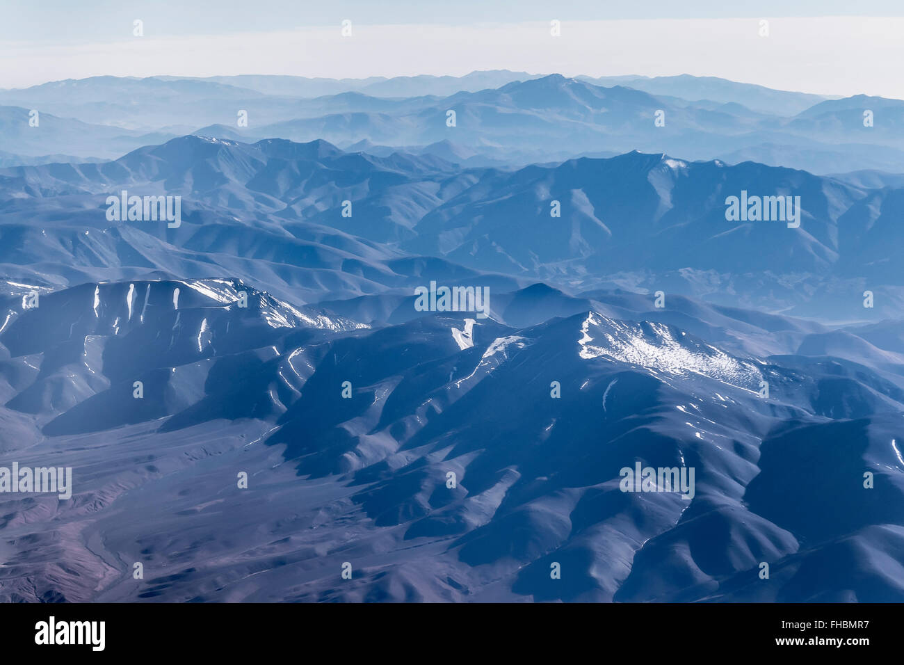 Aerial view from window plane of Andes mountains Stock Photo - Alamy