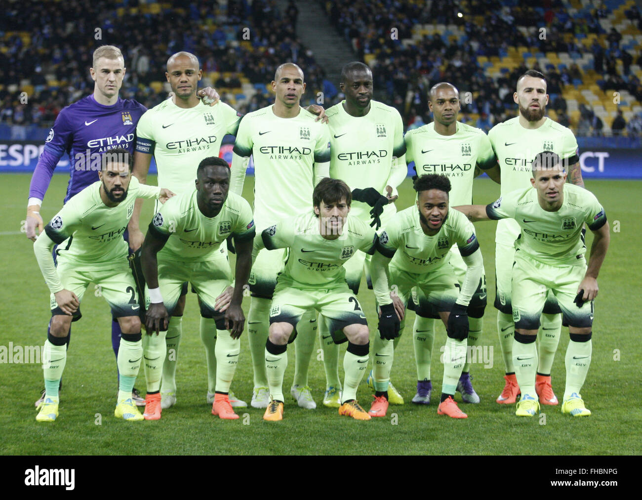 Players of Manchester City FC poses during the UEFA Champions League ...