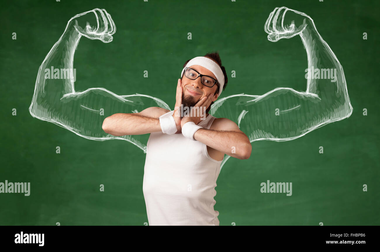 Skinny young man working out Stock Photo - Alamy