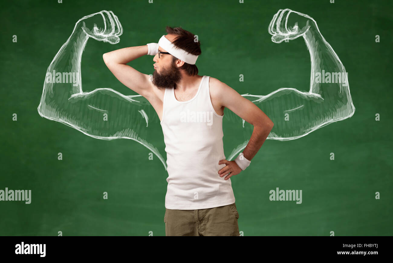 Skinny young man working out Stock Photo - Alamy