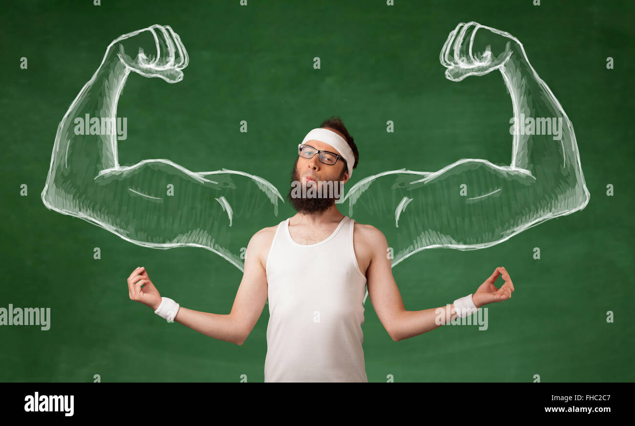 Skinny young man working out Stock Photo - Alamy