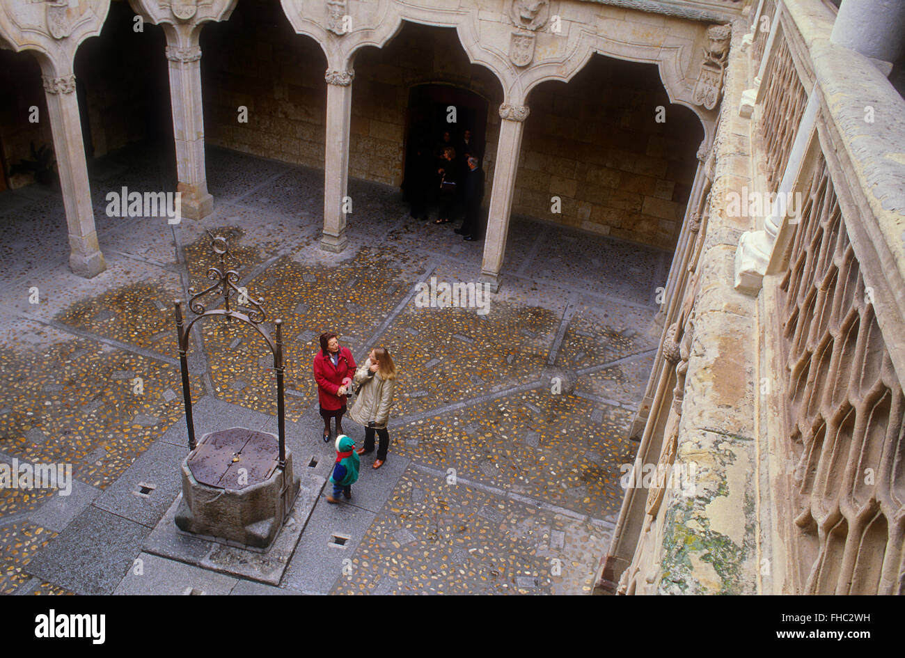 Courtyard of Casa de las Conchas, House of Shells,Salamanca,Spain Stock ...