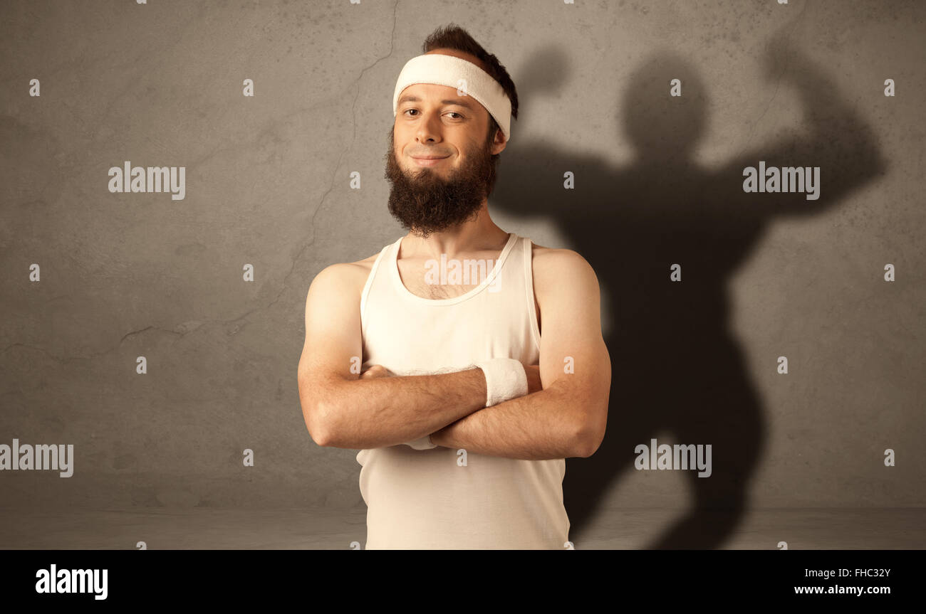 Funny fitness man gym skinny hi-res stock photography and images - Alamy
