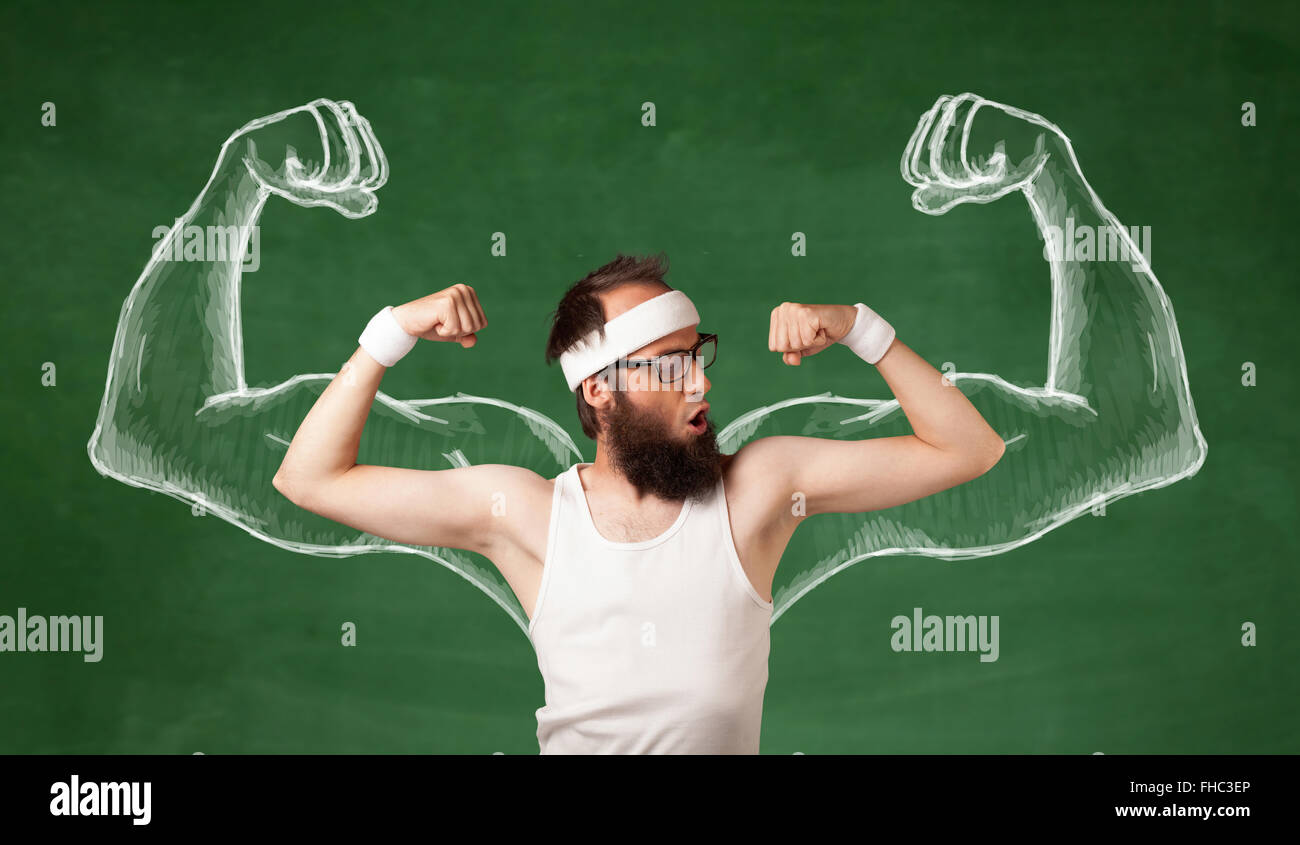 Skinny young man working out Stock Photo - Alamy