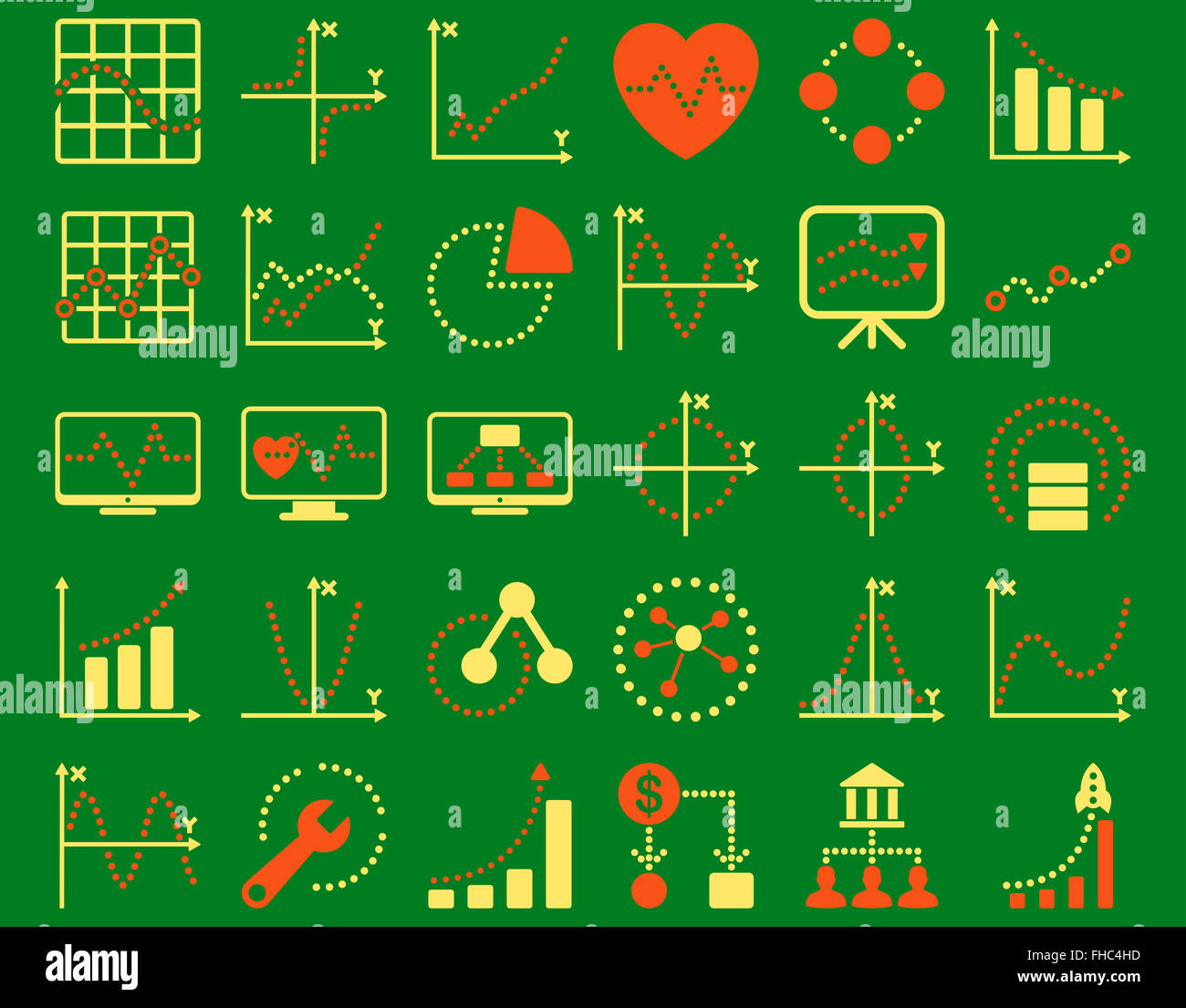 Dotted Charts Icons Stock Photo - Alamy