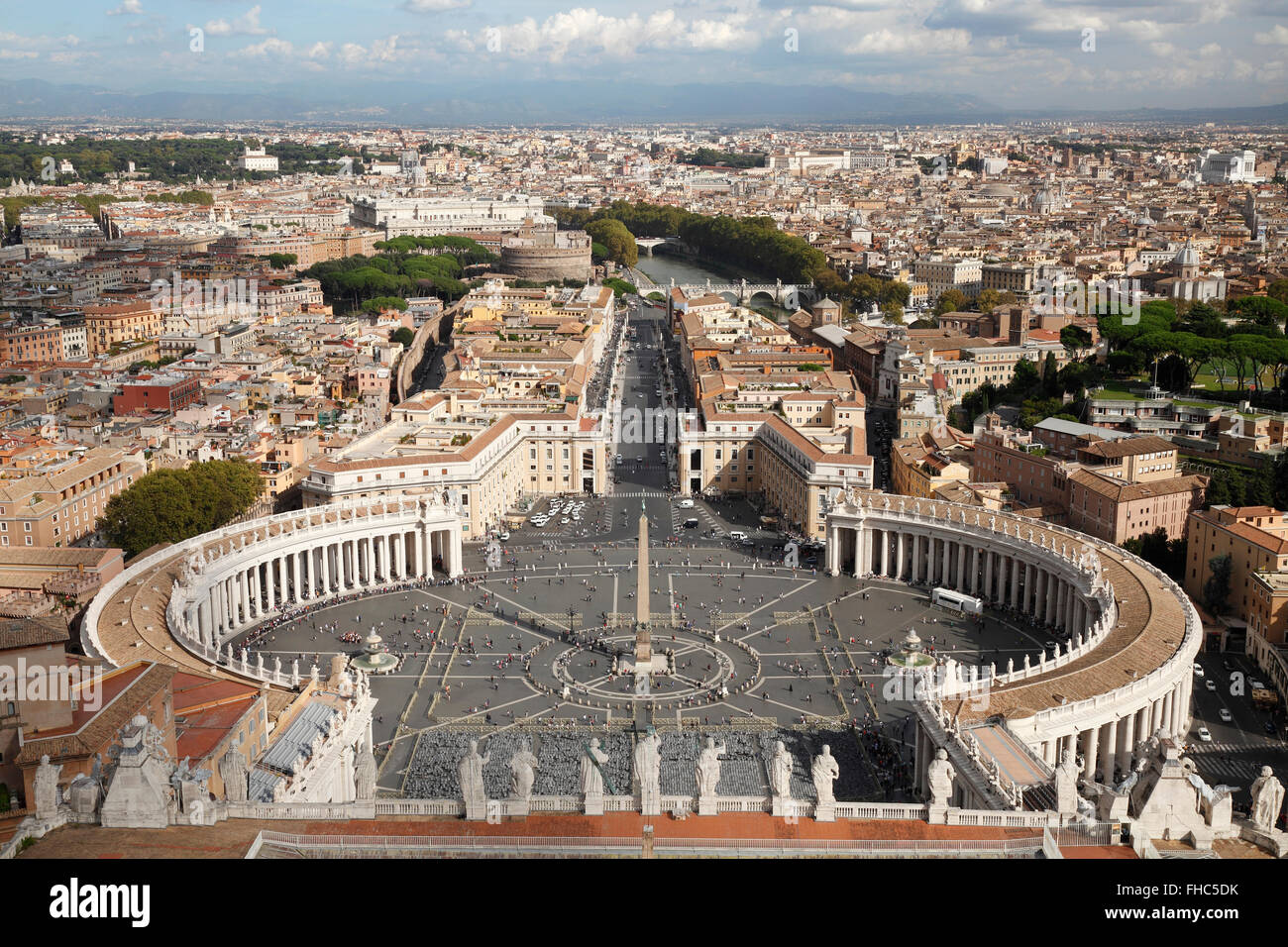 View of St. Peter's Square and Rome from the Dome of St. Peter's ...