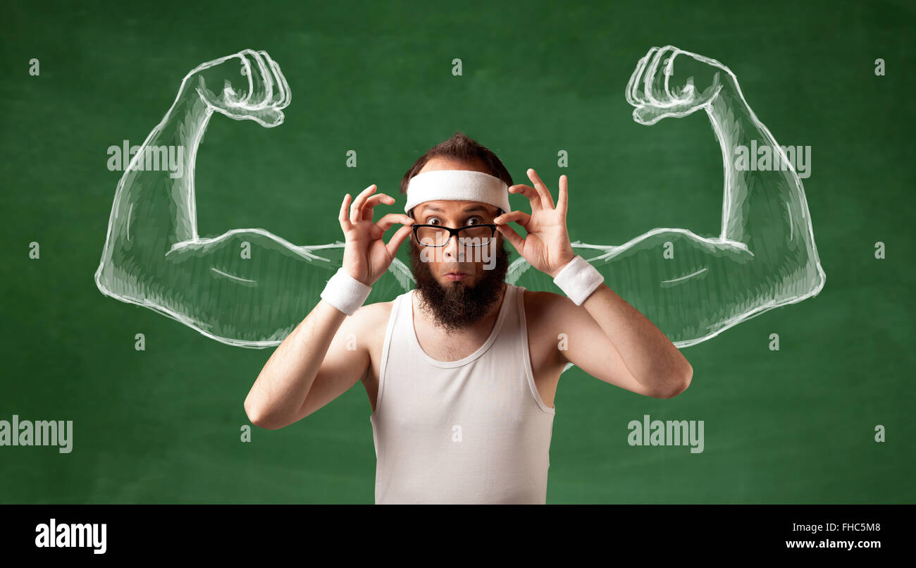Skinny young man working out Stock Photo - Alamy
