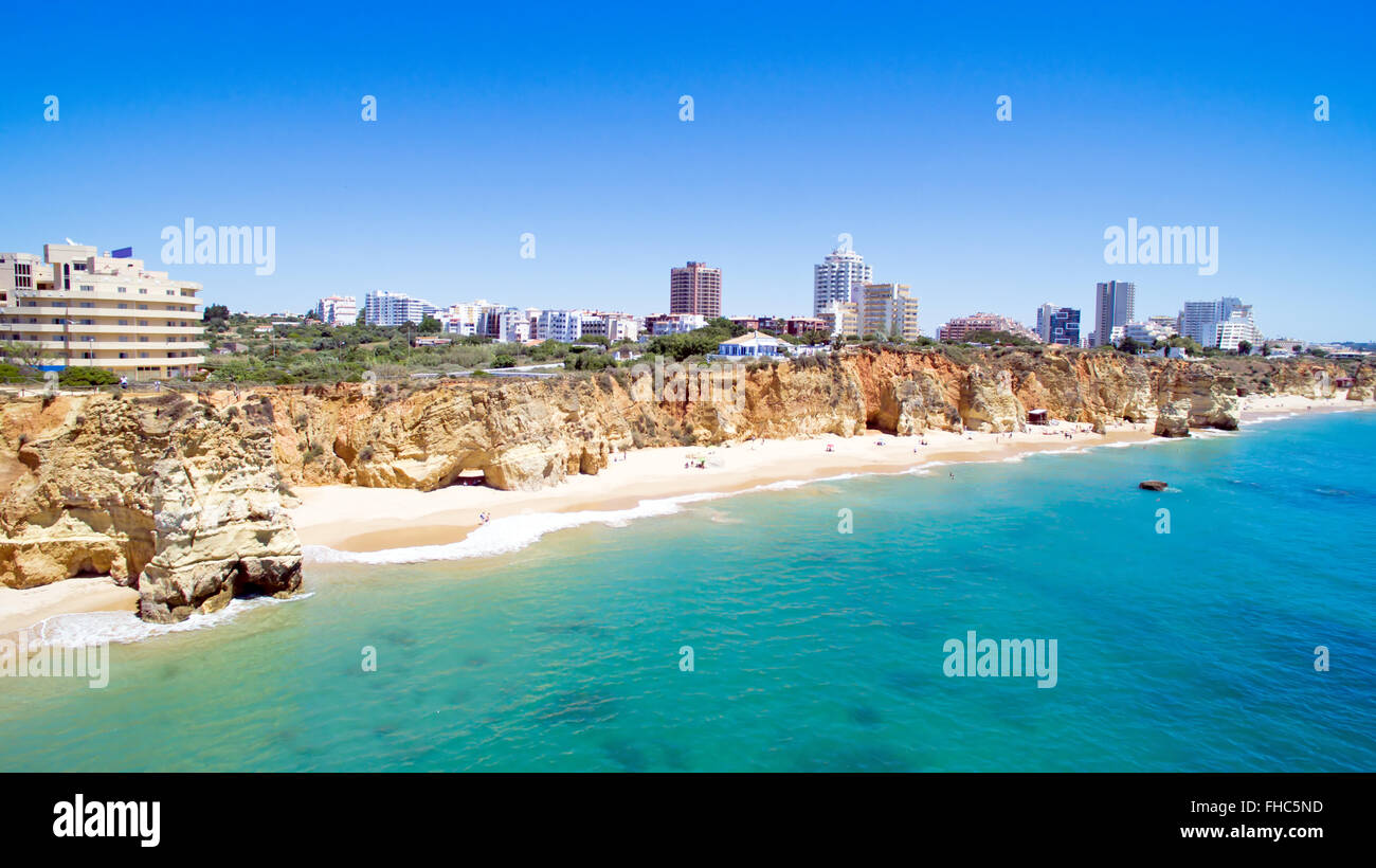 Aerial from Praia da Rocha in the Algarve Portugal Stock Photo - Alamy