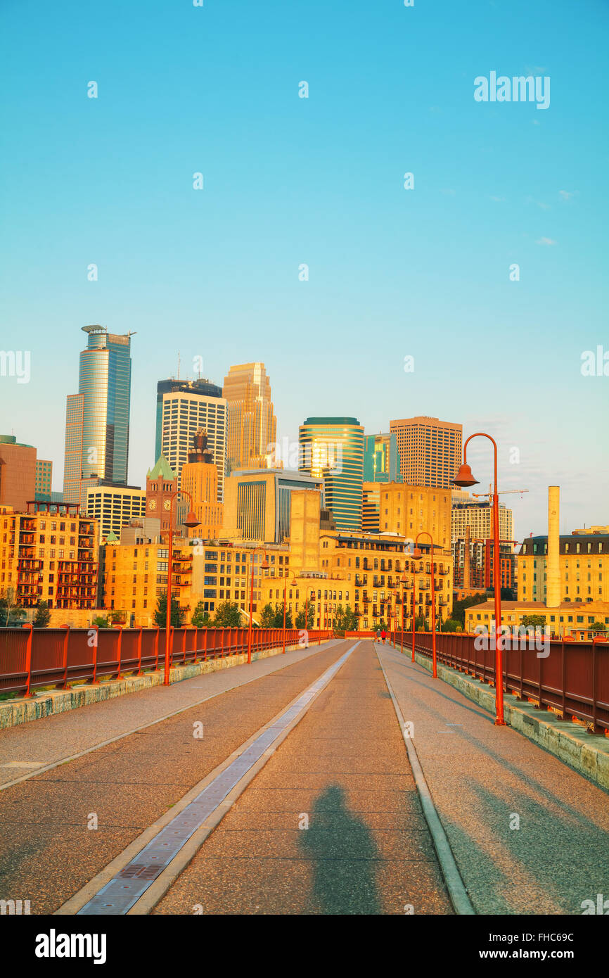Downtown Minneapolis, Minnesota in the morning as seen from the famous ...