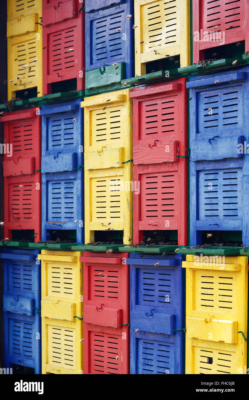 Beehive boxes hi-res stock photography and images - Alamy