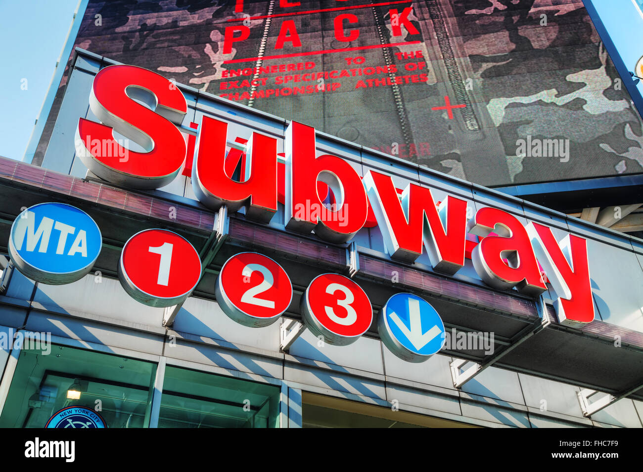 NEW YORK CITY - SEPTEMBER 4: Subway station sign on September 4, 2013 ...