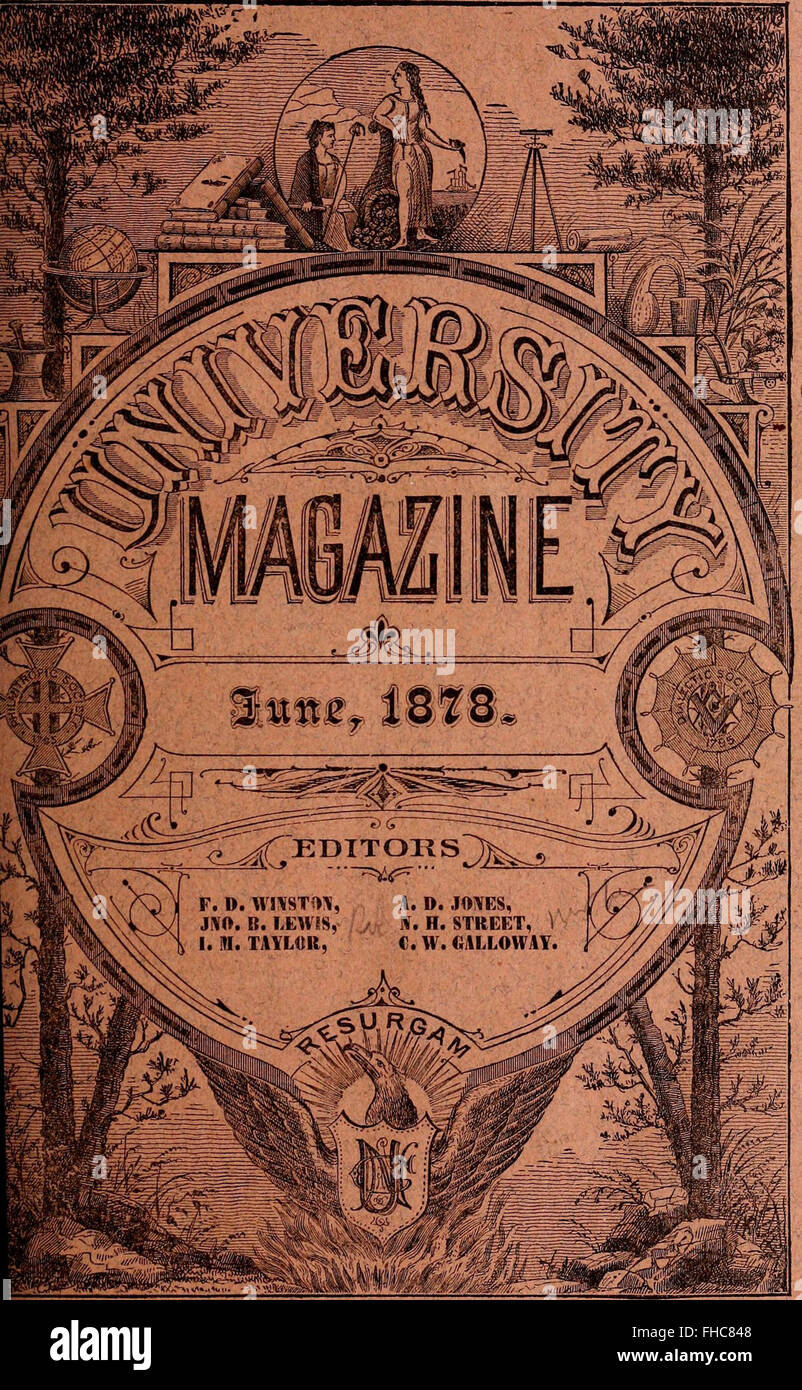 A 1878 edition of the University Magazine, offering scholarly articles ...