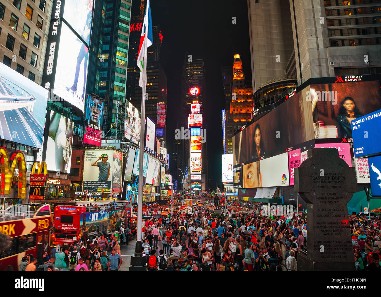NEW YORK CITY - SEPTEMBER 05: Times square with people in the night on ...