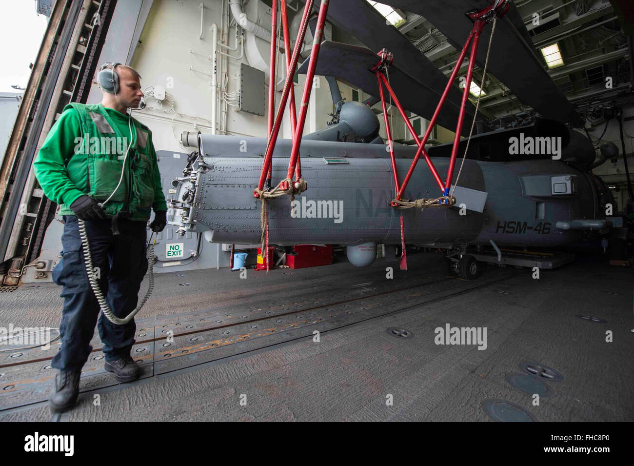 Helicopter wash down on the USS Farragut, naval operations, and ...