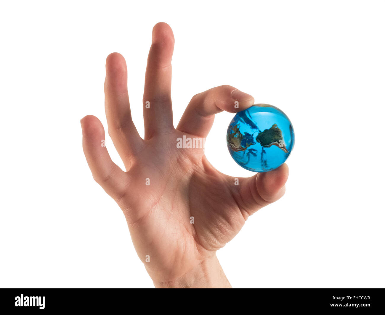 Hand holding planet earth isolated hi-res stock photography and images ...