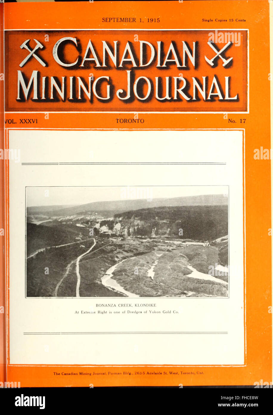 A volume of the Canadian Mining Journal from mid-1915, covering ...