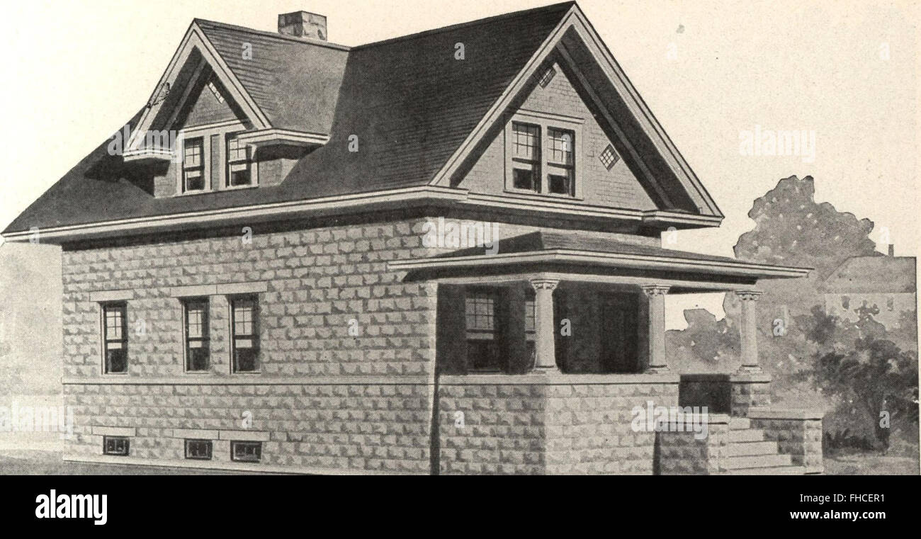 A guide to building houses using cement, published in 1908, outlining ...