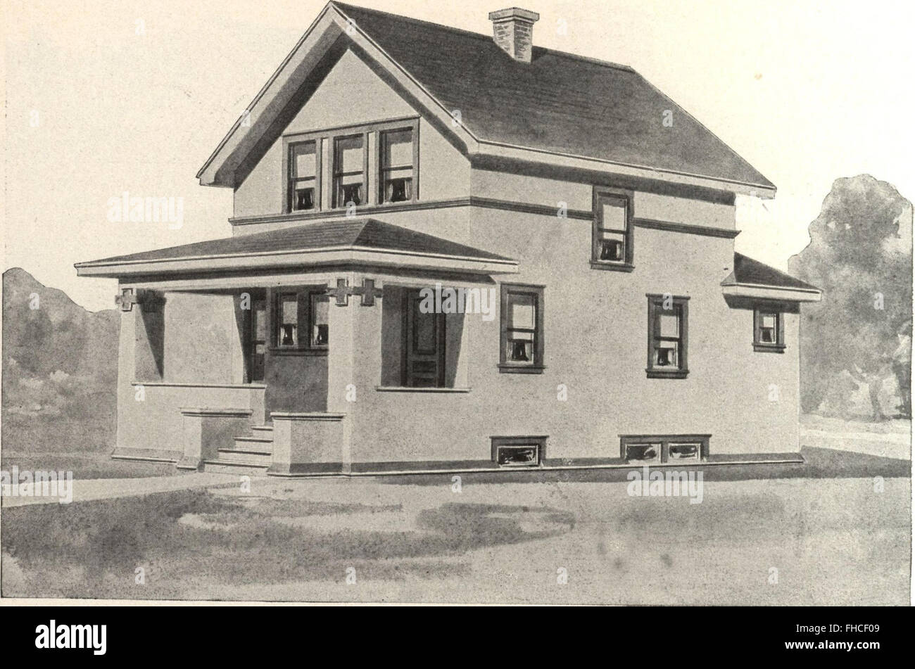 A practical guide from 1908 on building houses made of cement, focusing ...