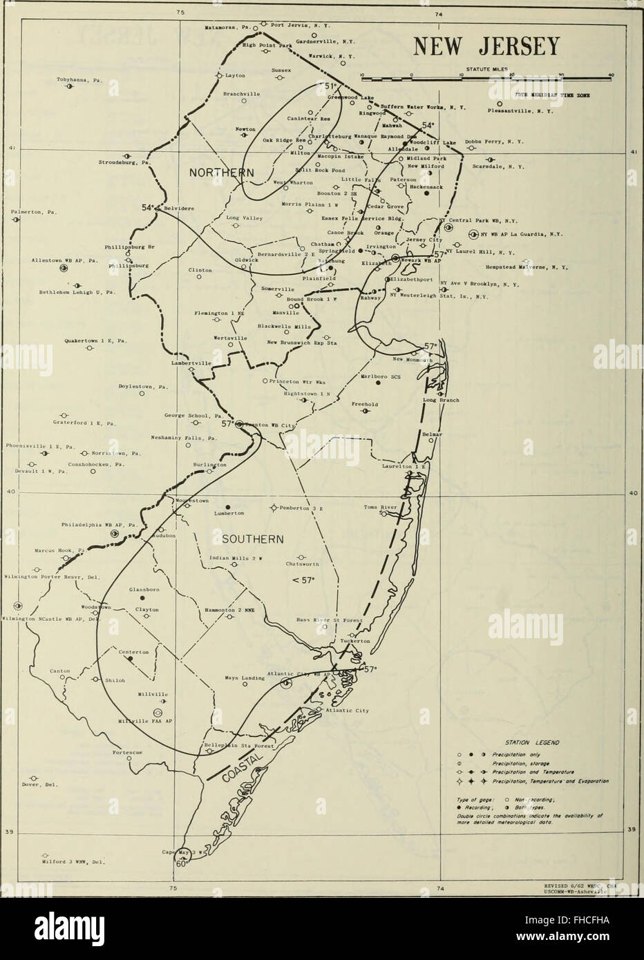 Climatological data report for New Jersey in 1962, detailing weather ...