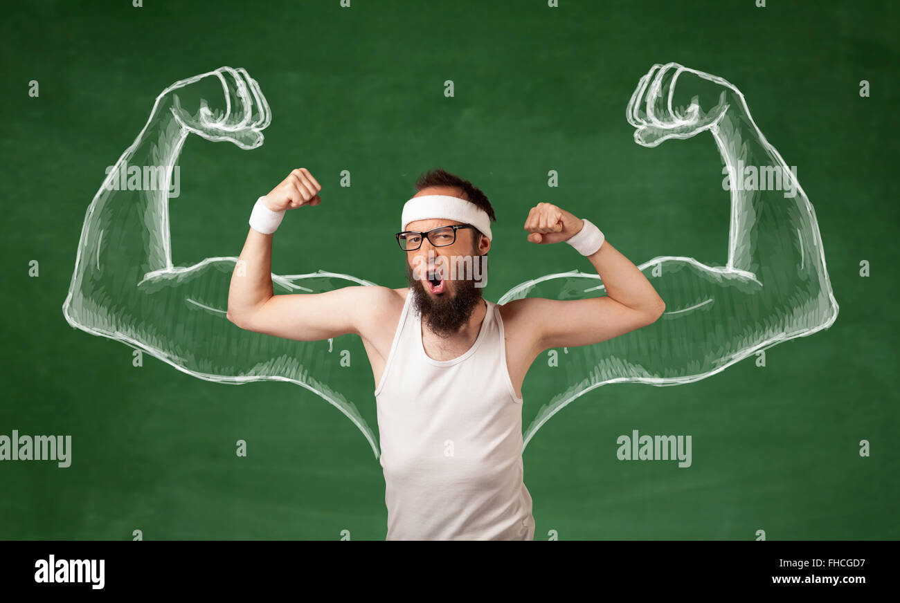 Skinny young man working out Stock Photo - Alamy