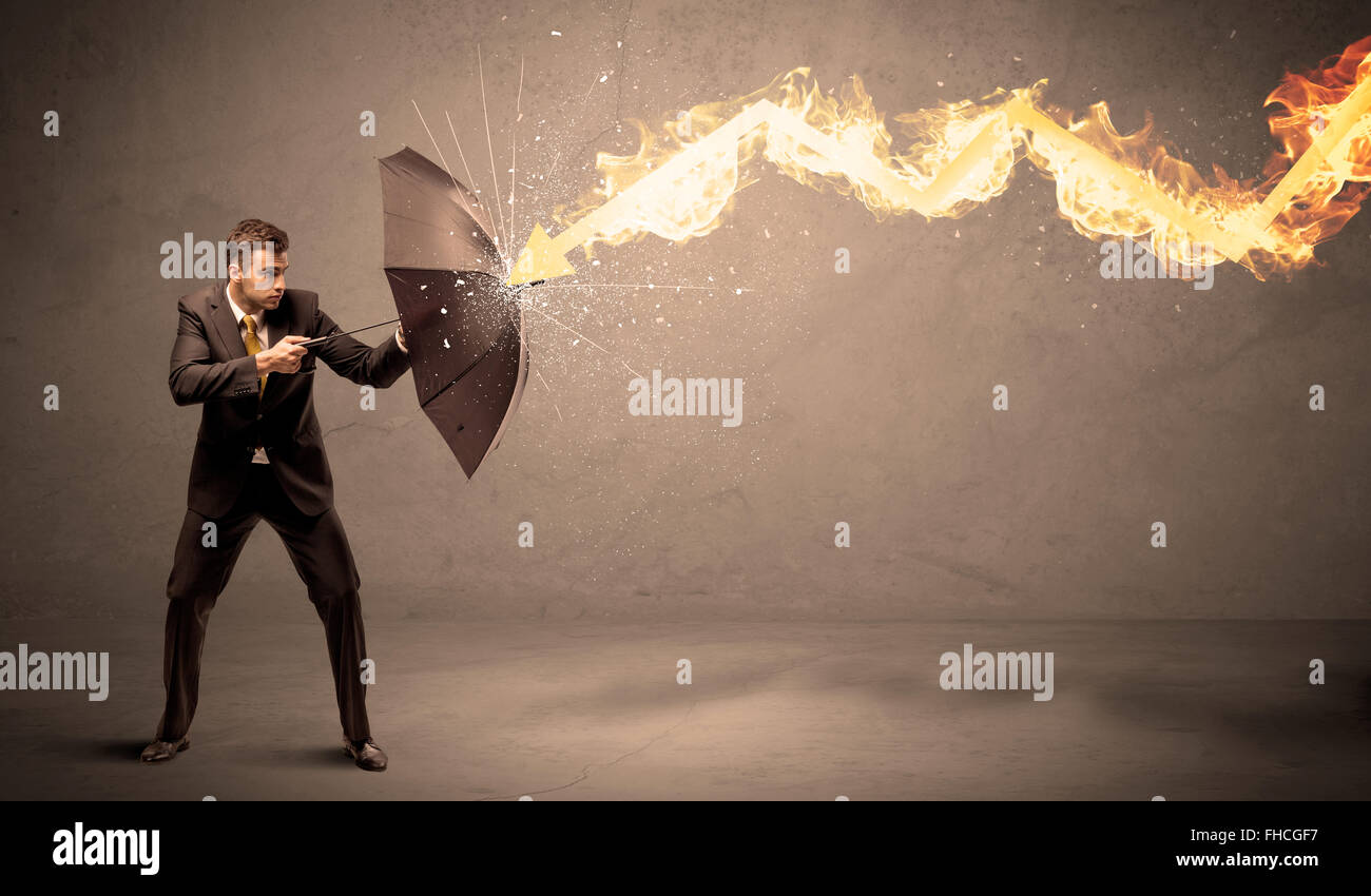 Businessman umbrella defending from hi-res stock photography and images ...
