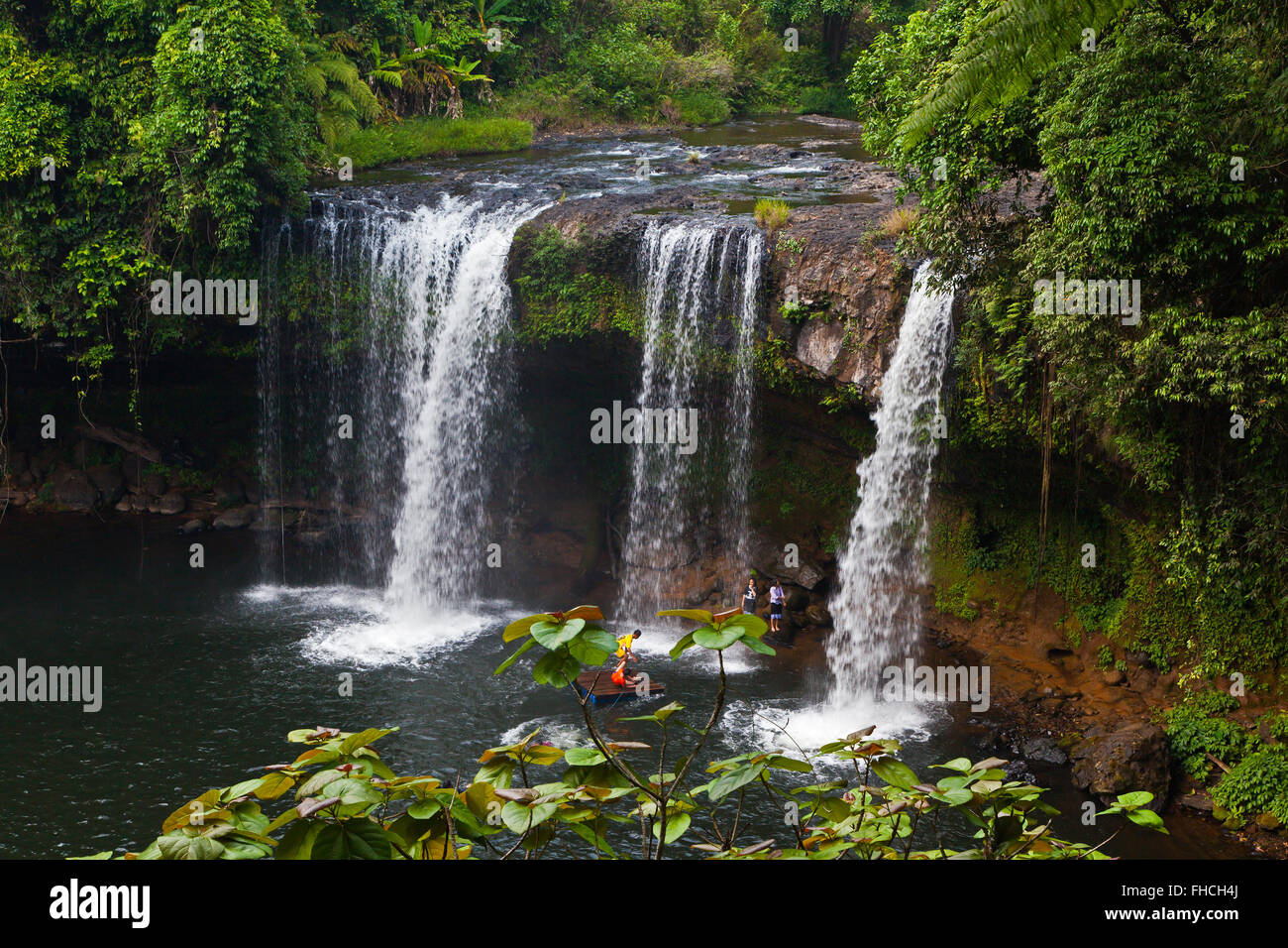 The CHAMPEE WATERFALL is located on the BOLAVEN PLATEAU near PAKSE ...